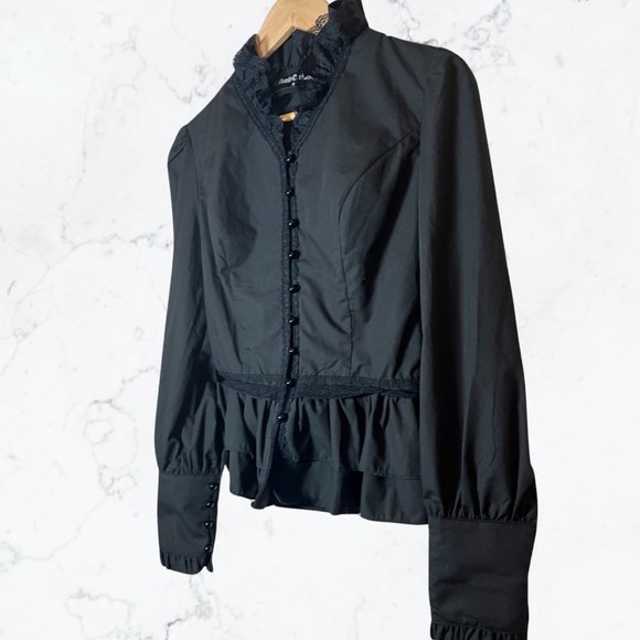 Scarlet Darkness | Tops | Vampire Hunter Goth Victorian Black Peplum ...